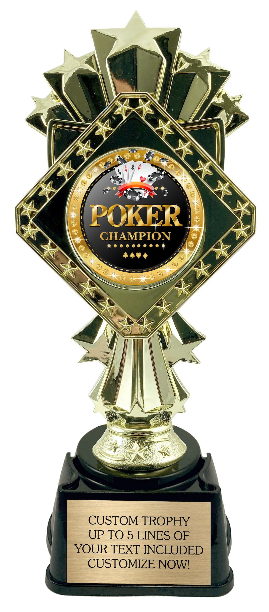 Poker Trophy for Champion - Customized Award for Tournament Winner of ...