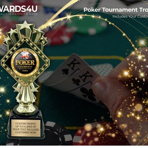 Poker Trophy for Champion - Customized Award for Tournament Winner of ...