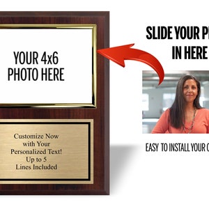 8x10 Photo Plaque Personalized With 4x6 Horizontal Picture Holder - Add ...