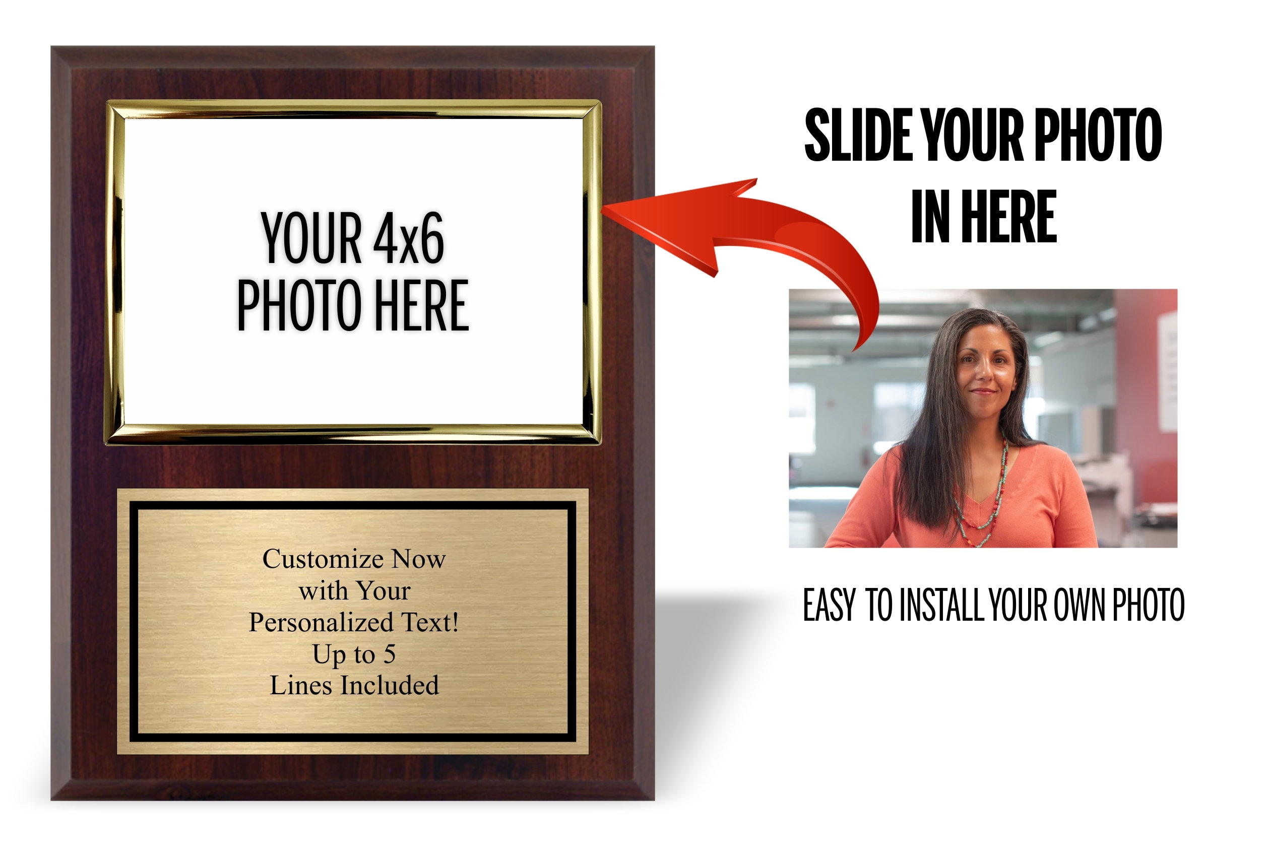 8x10 Photo Plaque Personalized With 4x6 Horizontal Picture - Etsy