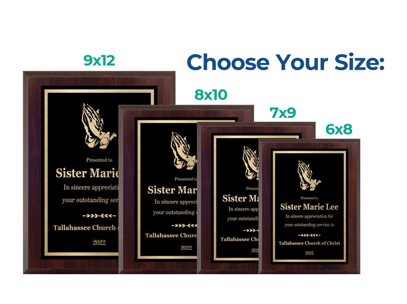 Personalized Church Award - Engraved Custom Religious Plaque - Etsy