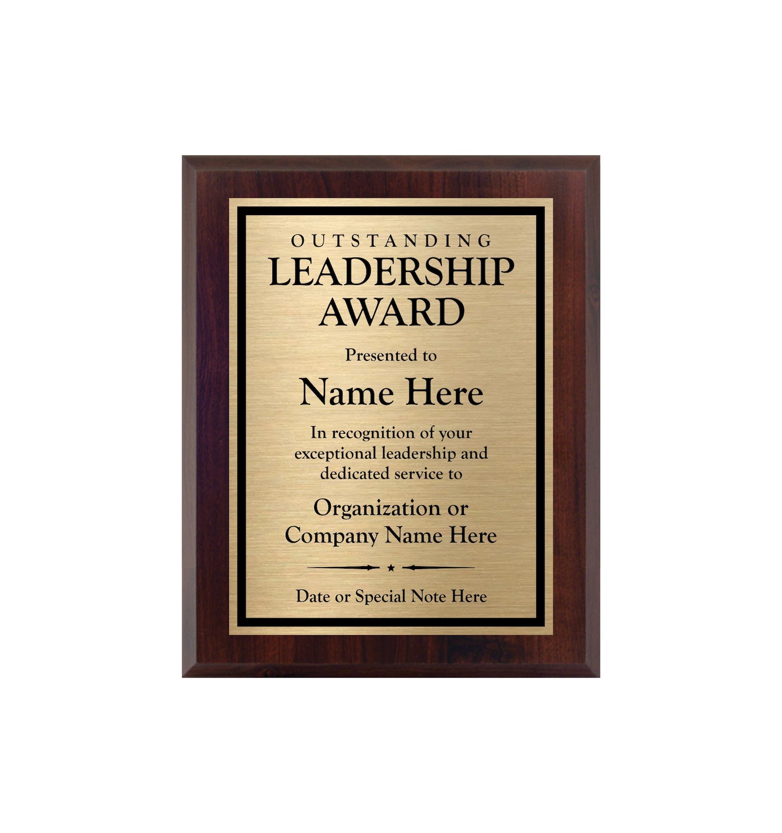 Leadership Award- Plaque for Boss or Leader - Personalized to Order - Etsy
