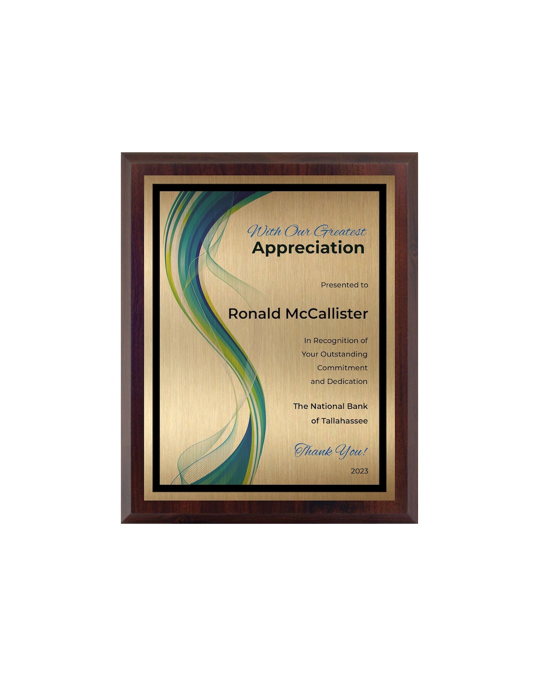 Employee Appreciation Plaque Personalized Gift - Recognition Award - Etsy