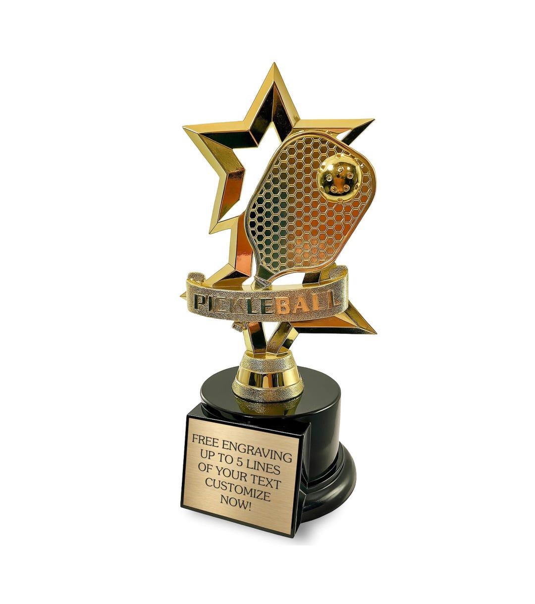 Pickleball Trophy With Engraved Plate - Awards for Pickleball ...
