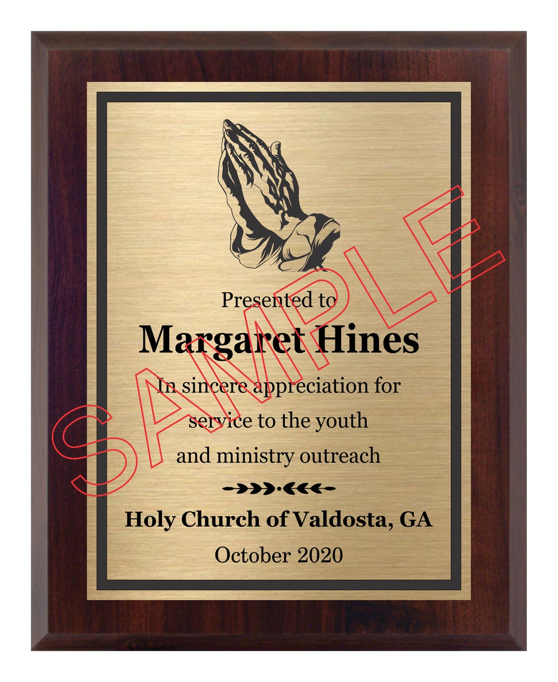 Personalized Religious Plaque Customized Church Award - Etsy