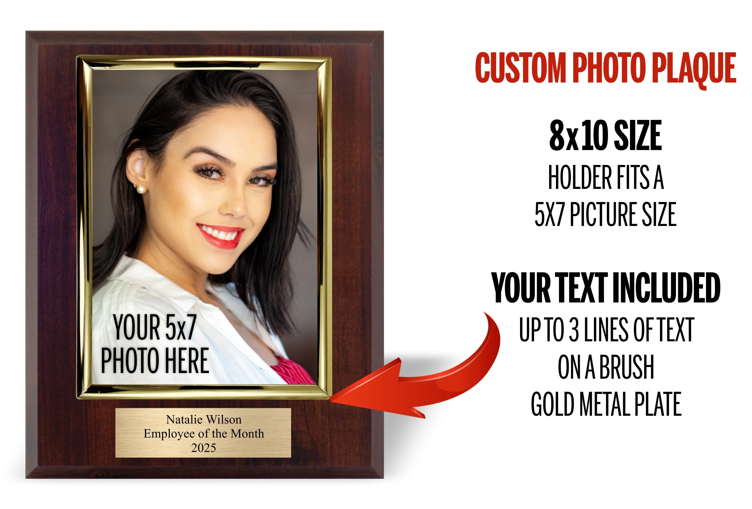 8x10 Photo Plaque Personalized With 5x7 Vertical Picture - Etsy