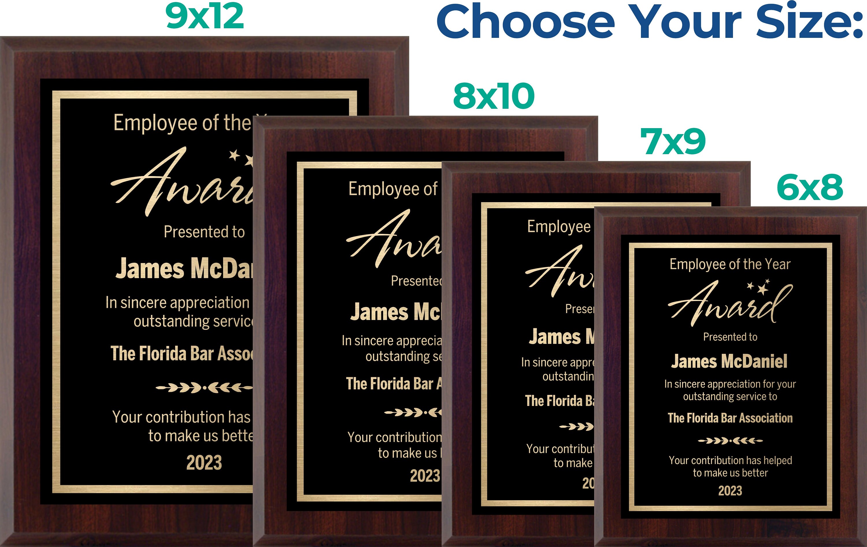 Employee of the Year Plaques - Personalized Award With Engraving - Etsy