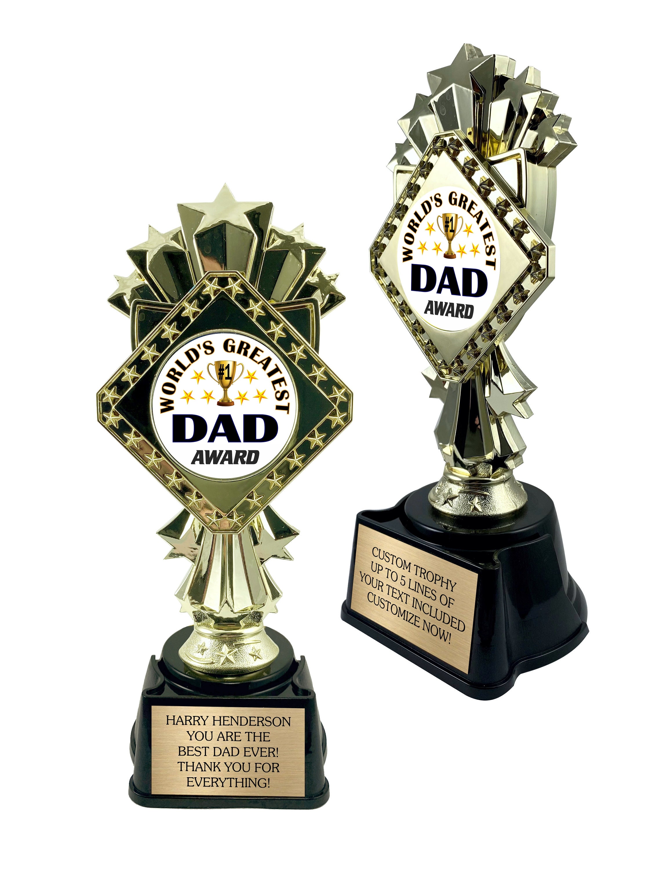Engraved "world's Greatest Dad" Trophy - Personalized Father's Day ...