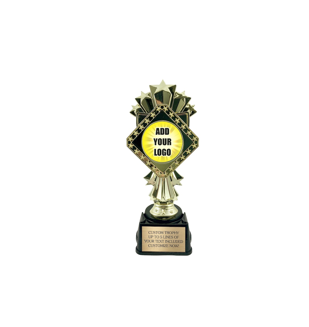 9” Custom Trophy With Engraved Plate - Send Us Your Logo or Choose From ...