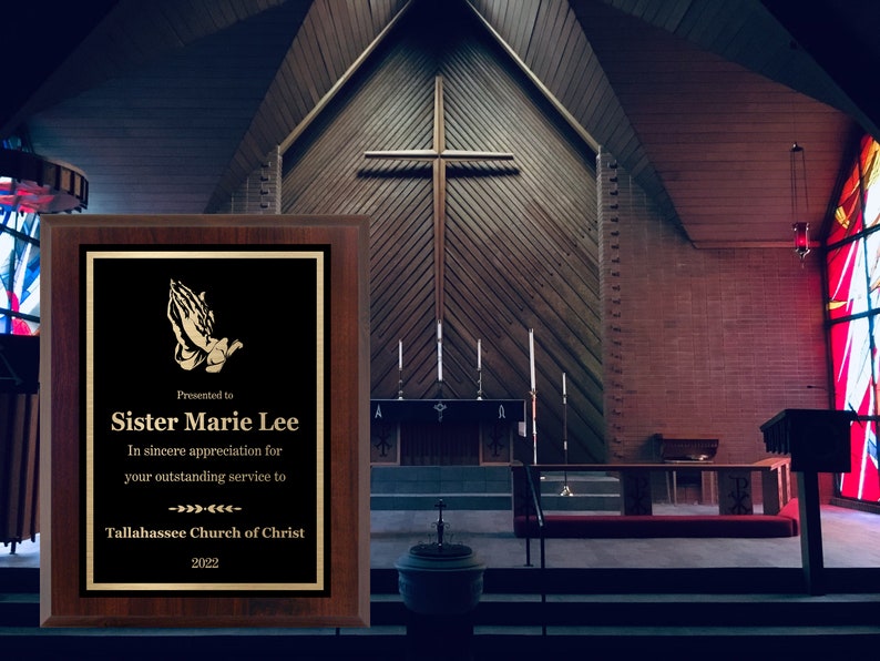 Personalized Church Award - Engraved Custom Religious Plaque - Etsy
