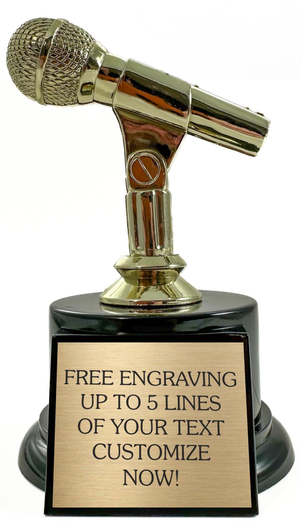 Custom Engraved Microphone Trophy - Karaoke & Singing Awards - Etsy