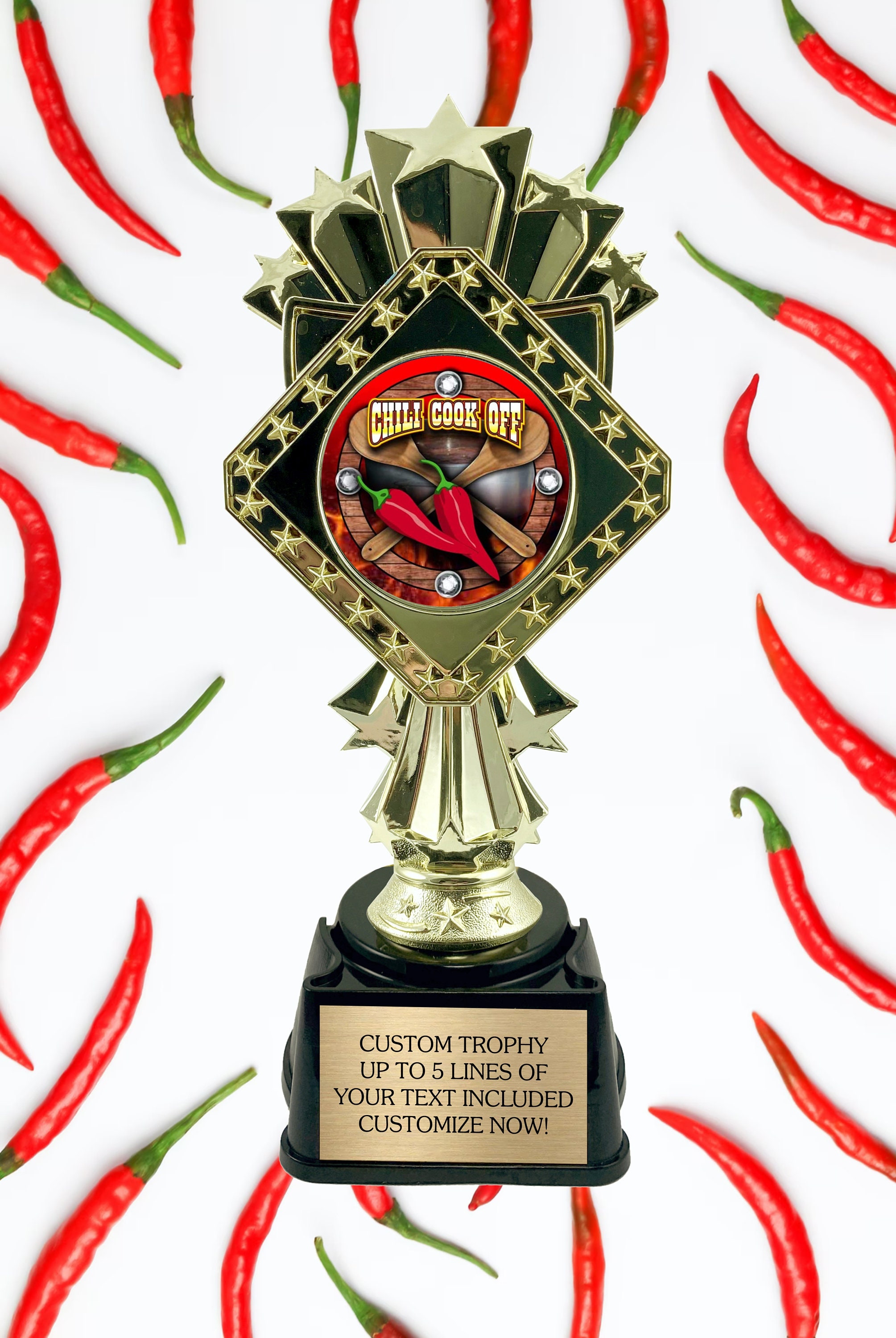 Chili Cook off Trophy With Personalized Engraving Award for - Etsy