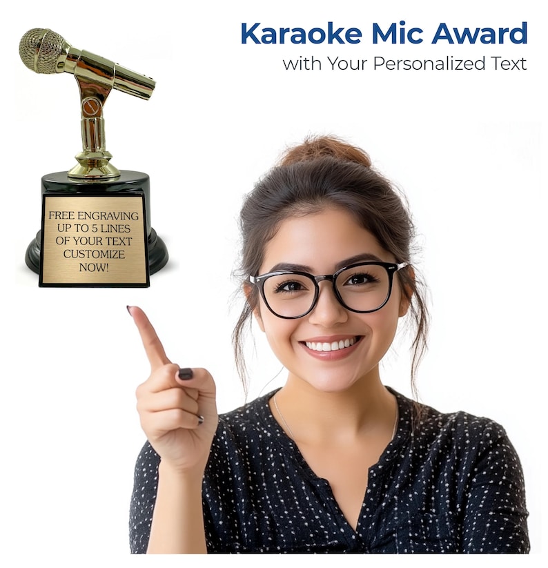 Custom Engraved Microphone Trophy - Karaoke & Singing Awards - Etsy