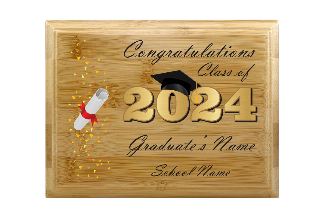 Class of 2024 Graduation Plaque Personalized Gift Award for Graduate ...