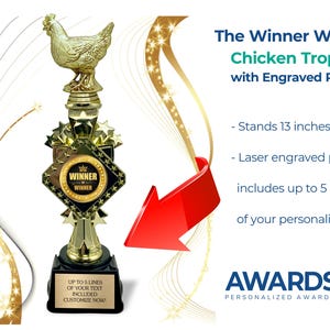 Winner Winner Chicken Dinner Trophy – 12" Personalized Award - Etsy