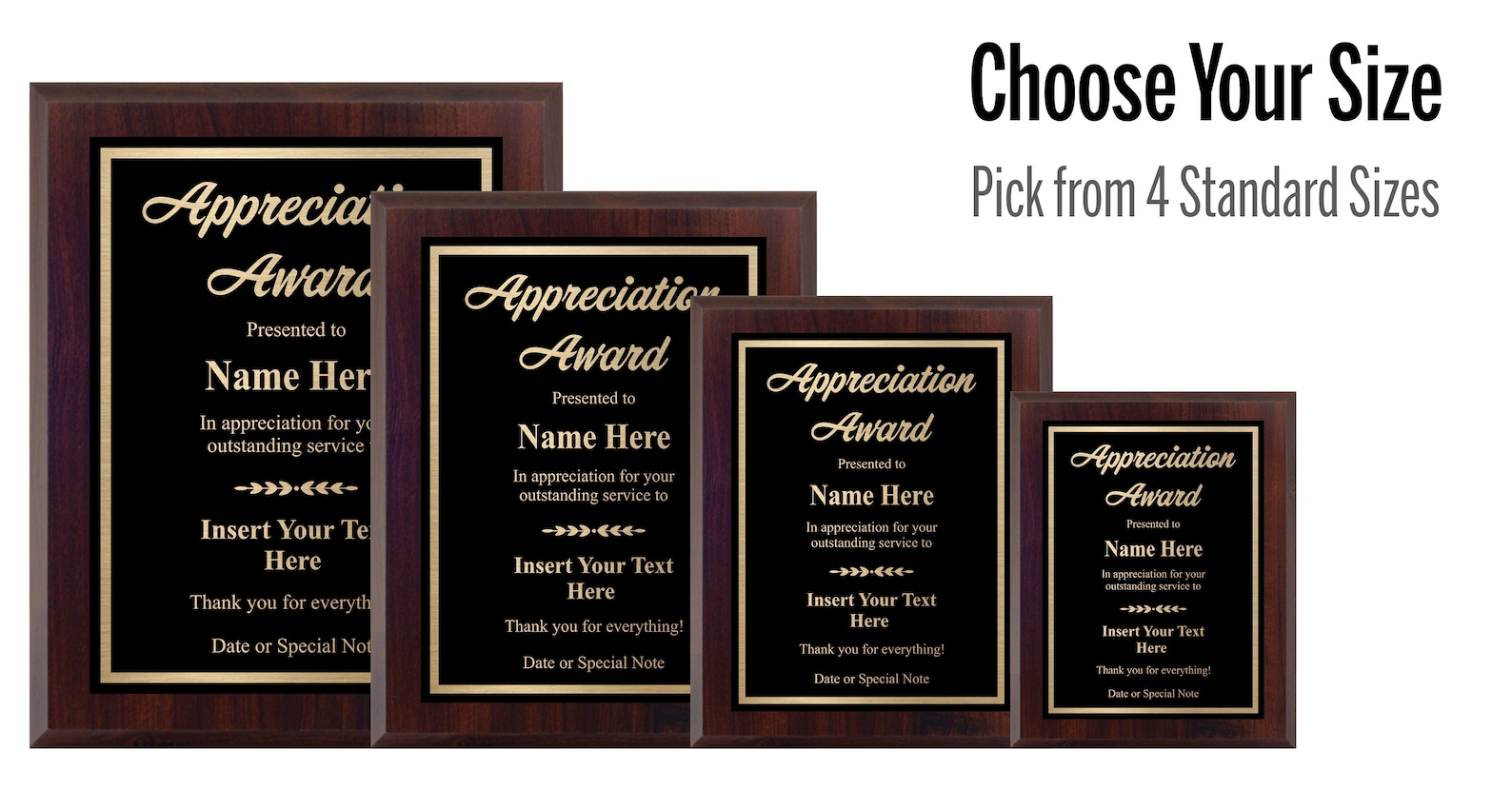 Custom Plaque for Appreciation - Laser Engraved Personalized Award ...