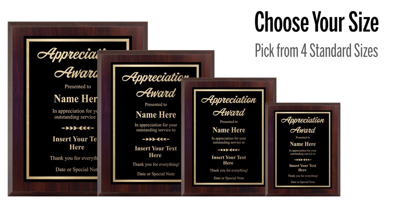 Custom Plaque for Appreciation - Laser Engraved Personalized Award ...