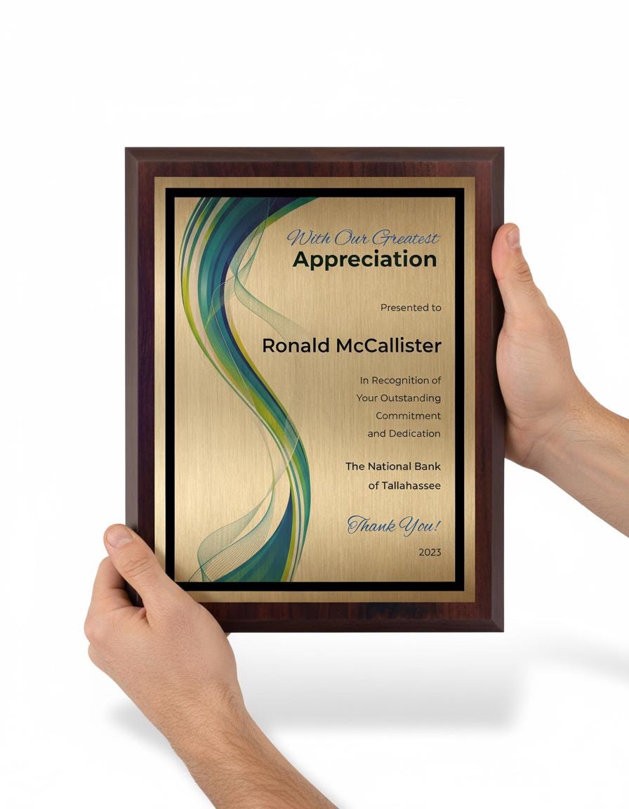 Employee Appreciation Plaque Personalized Gift - Recognition Award - Etsy