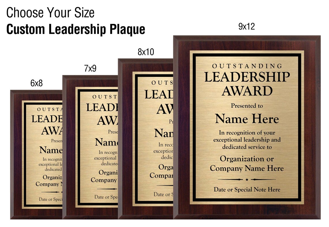 Leadership Award Plaque for Boss or Leader Personalized to - Etsy