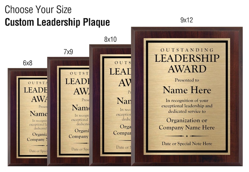 Leadership Award Plaque for Boss or Leader Personalized to - Etsy
