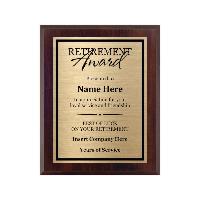 8x10 Personalized Retirement Plaque Customized Award for - Etsy