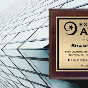 Customized Excellence Award - Personalized Plaque 8x10 - Etsy