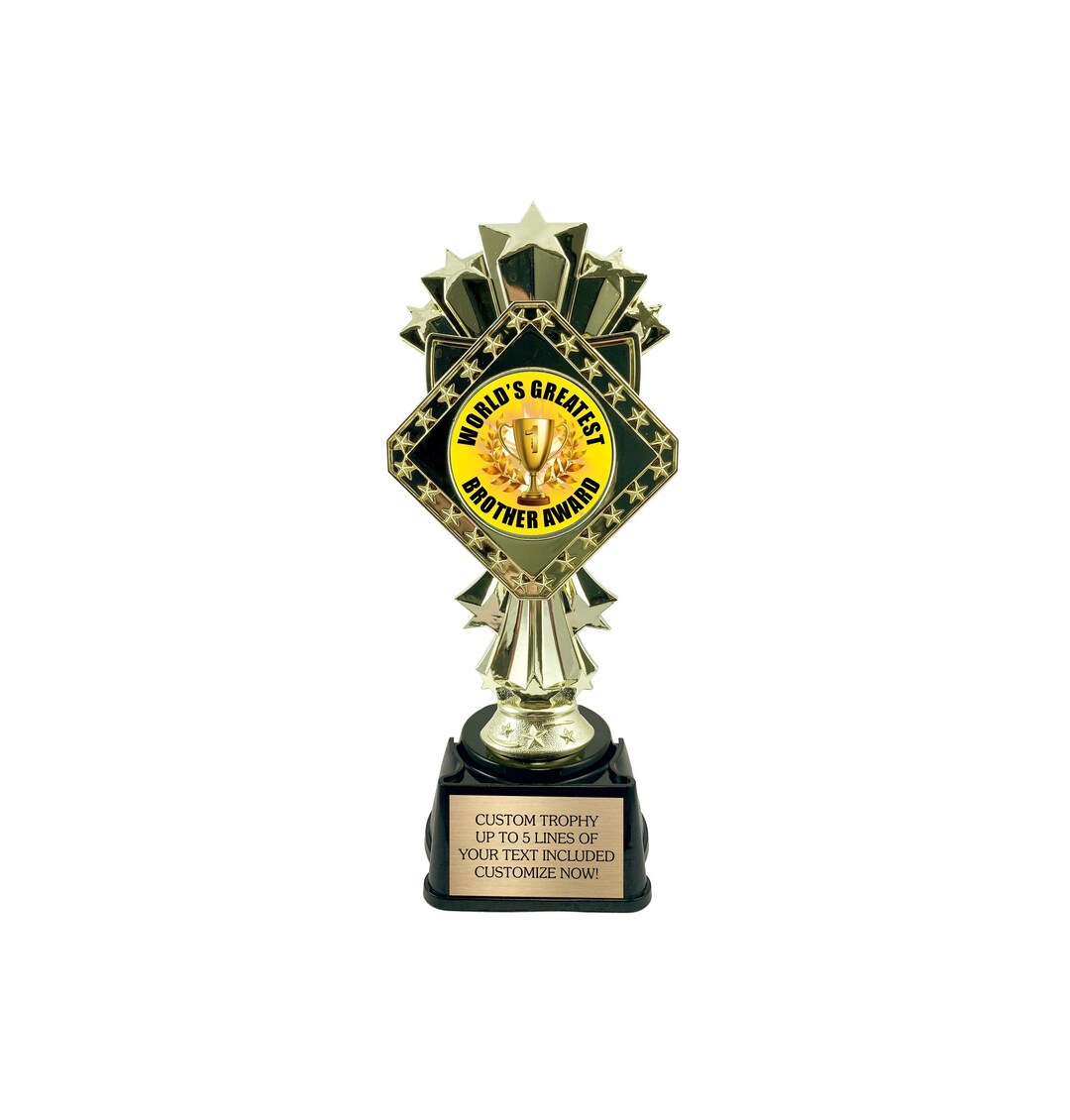Engraved "world's Greatest Brother" Trophy - Personalized Brother Award ...