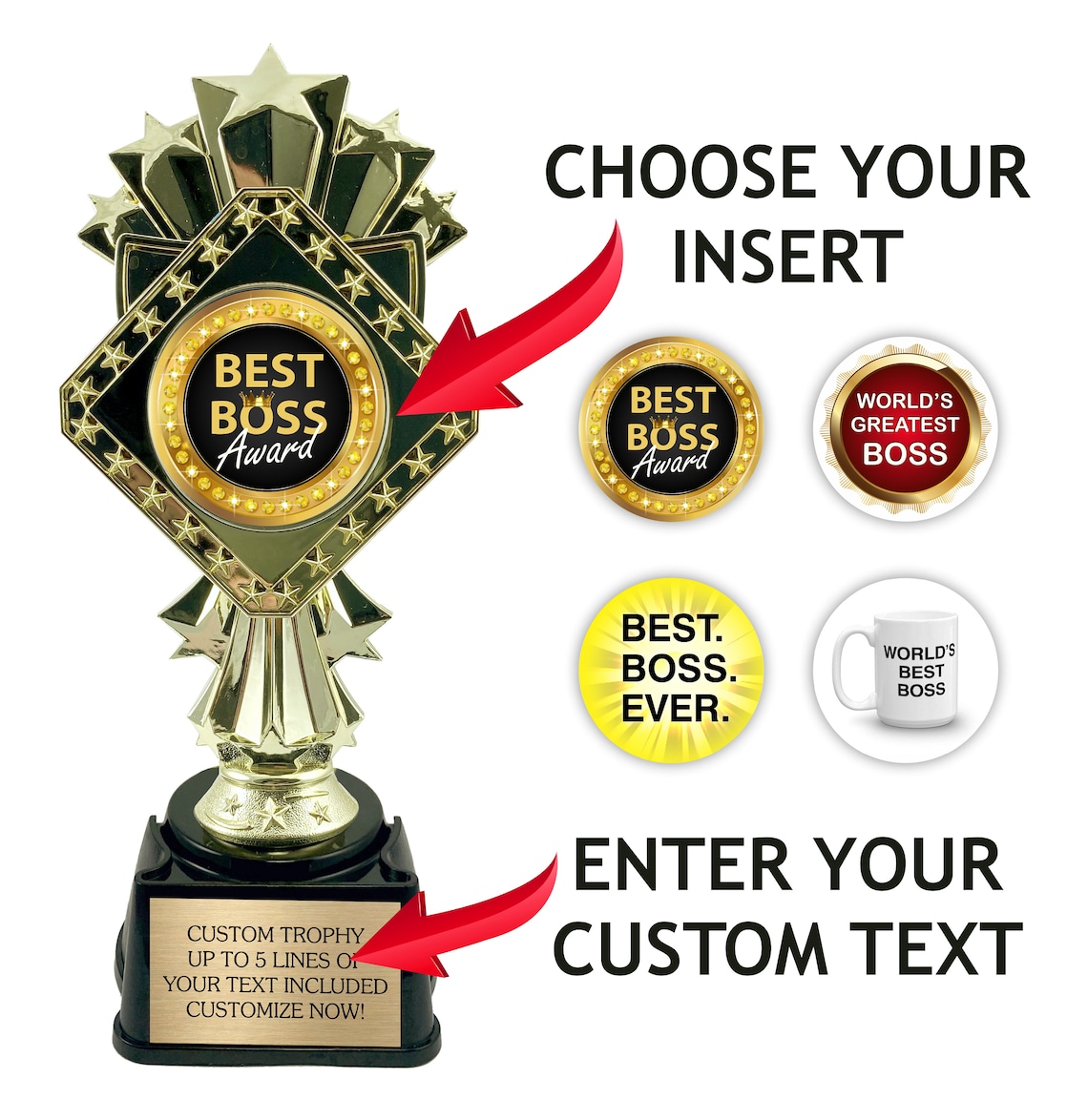Worlds Greatest Boss Trophy Best Boss Award 9 Inches Tall - Etsy
