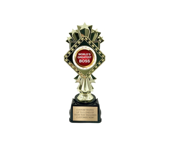 Worlds Greatest Boss Trophy Best Boss Award 9 Inches Tall - Etsy