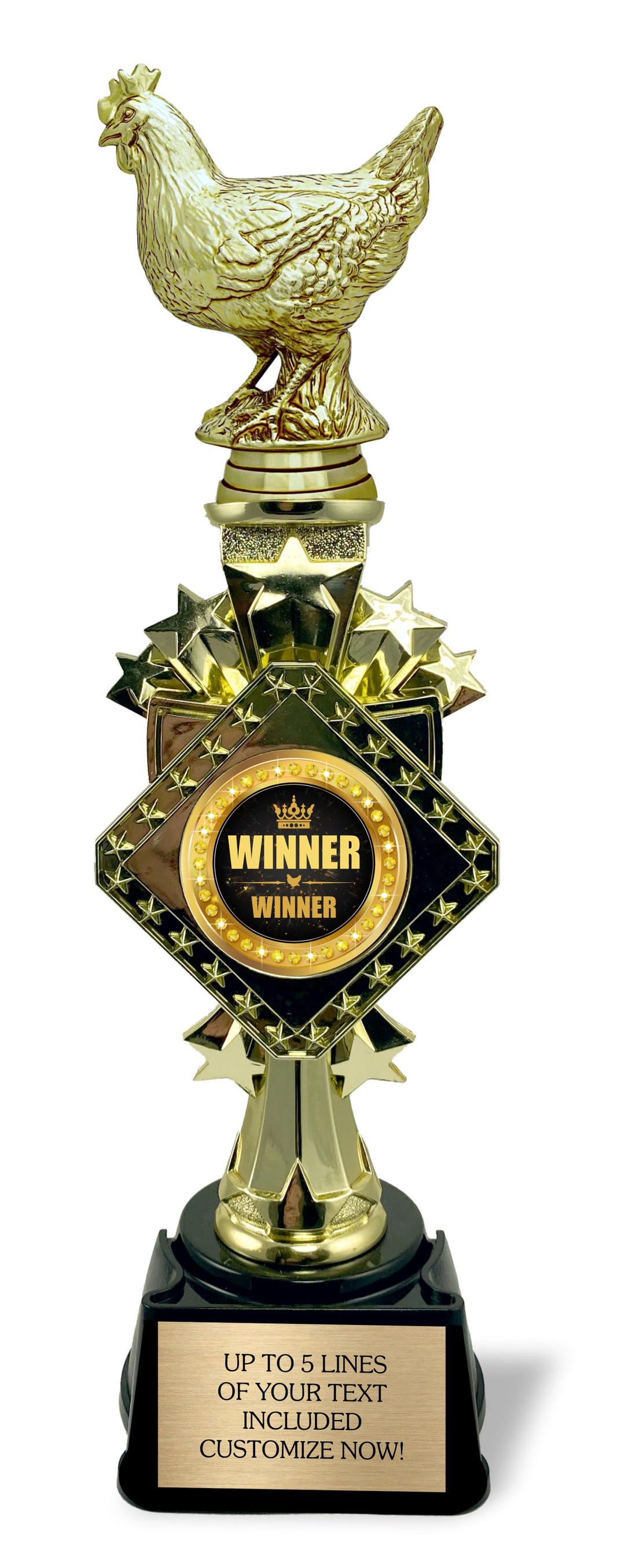 Chicken Trophy for Winner Winner Chicken Dinner - 12" Tall With ...