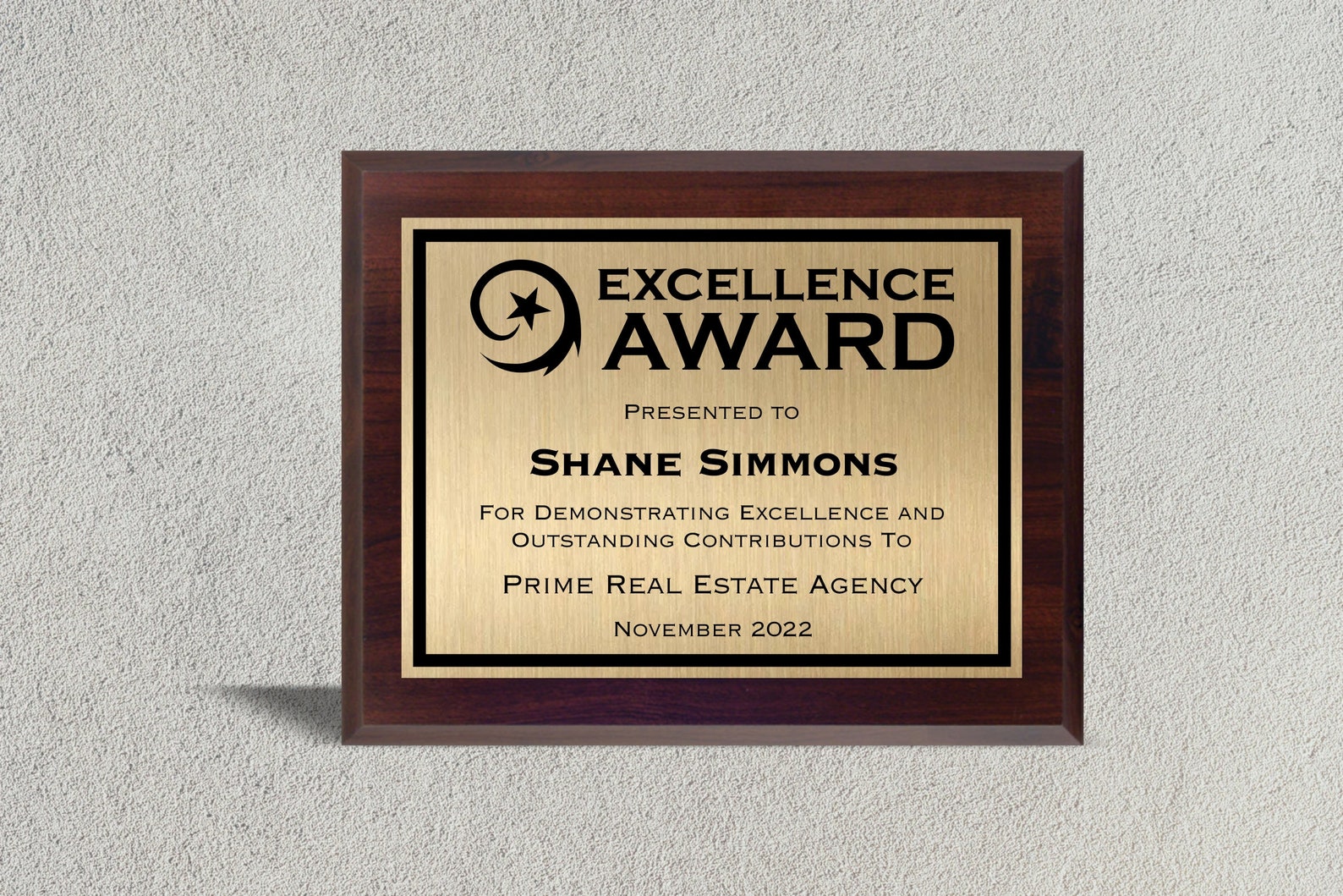 Customized Excellence Award - Personalized Plaque 8x10 - Etsy