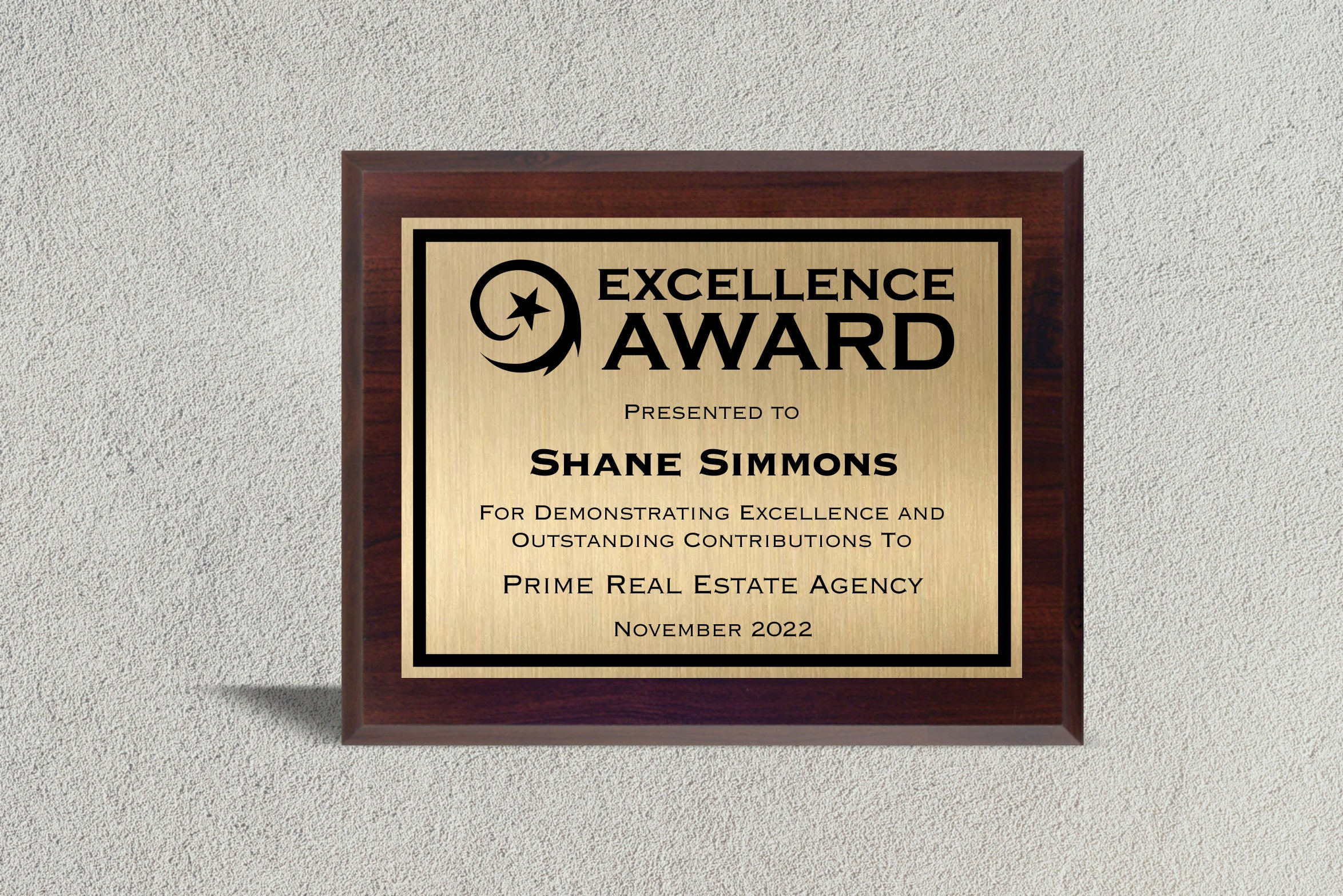 Customized Excellence Award Personalized Plaque 8x10 | Etsy