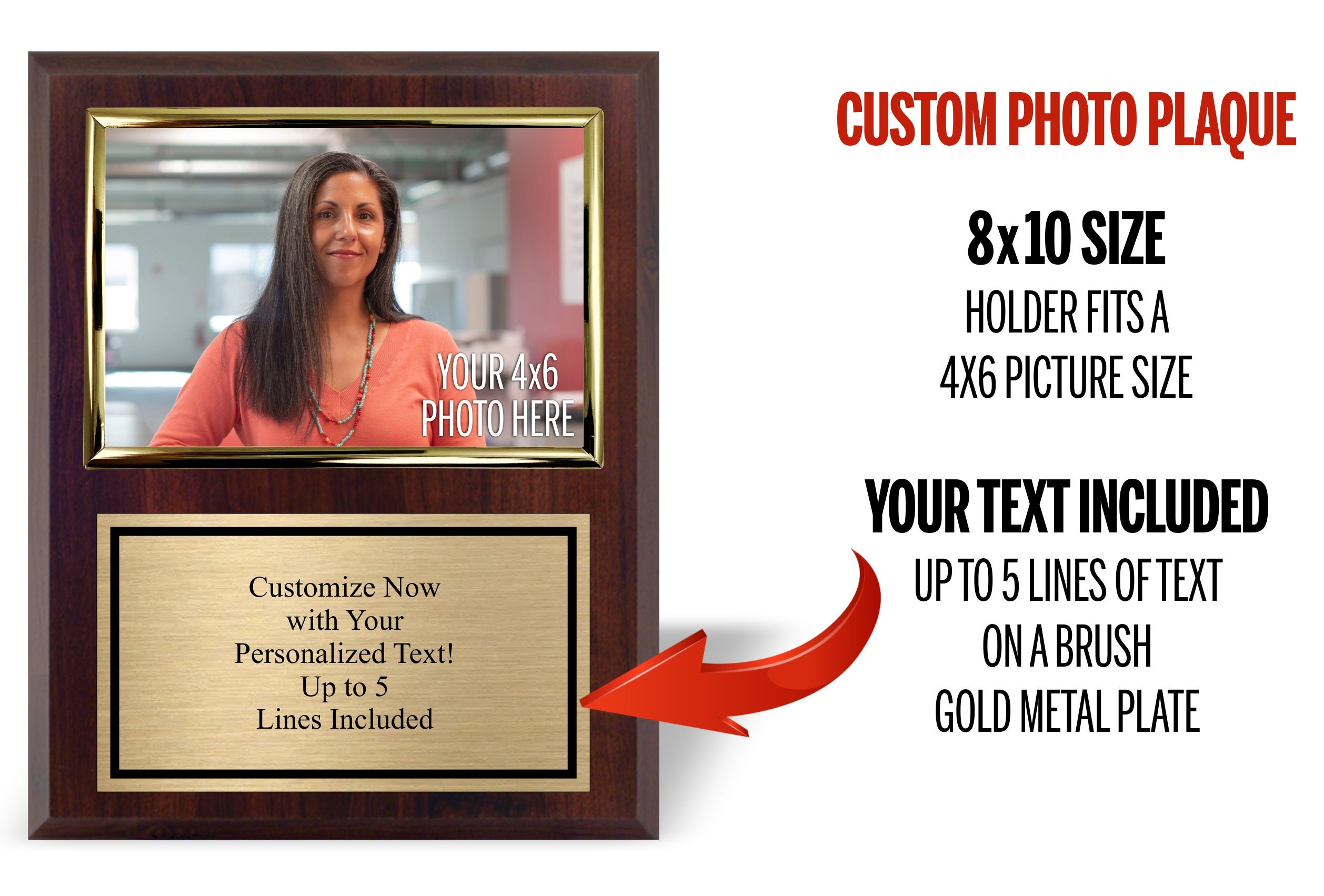 8x10 Photo Plaque Personalized With 4x6 Horizontal Picture - Etsy