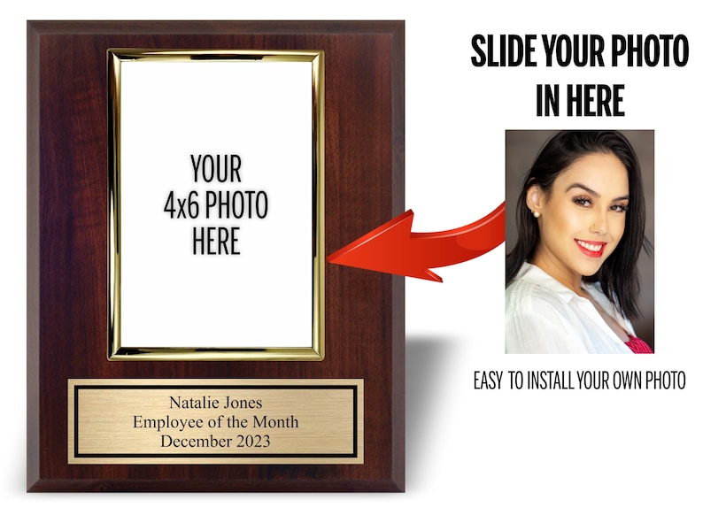 8x10 Photo Plaque Personalized With 4x6 Vertical Picture - Etsy