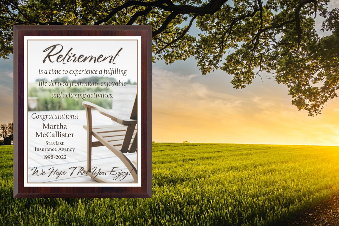 8x10 Customized Retirement Plaque Personalized Award - Etsy