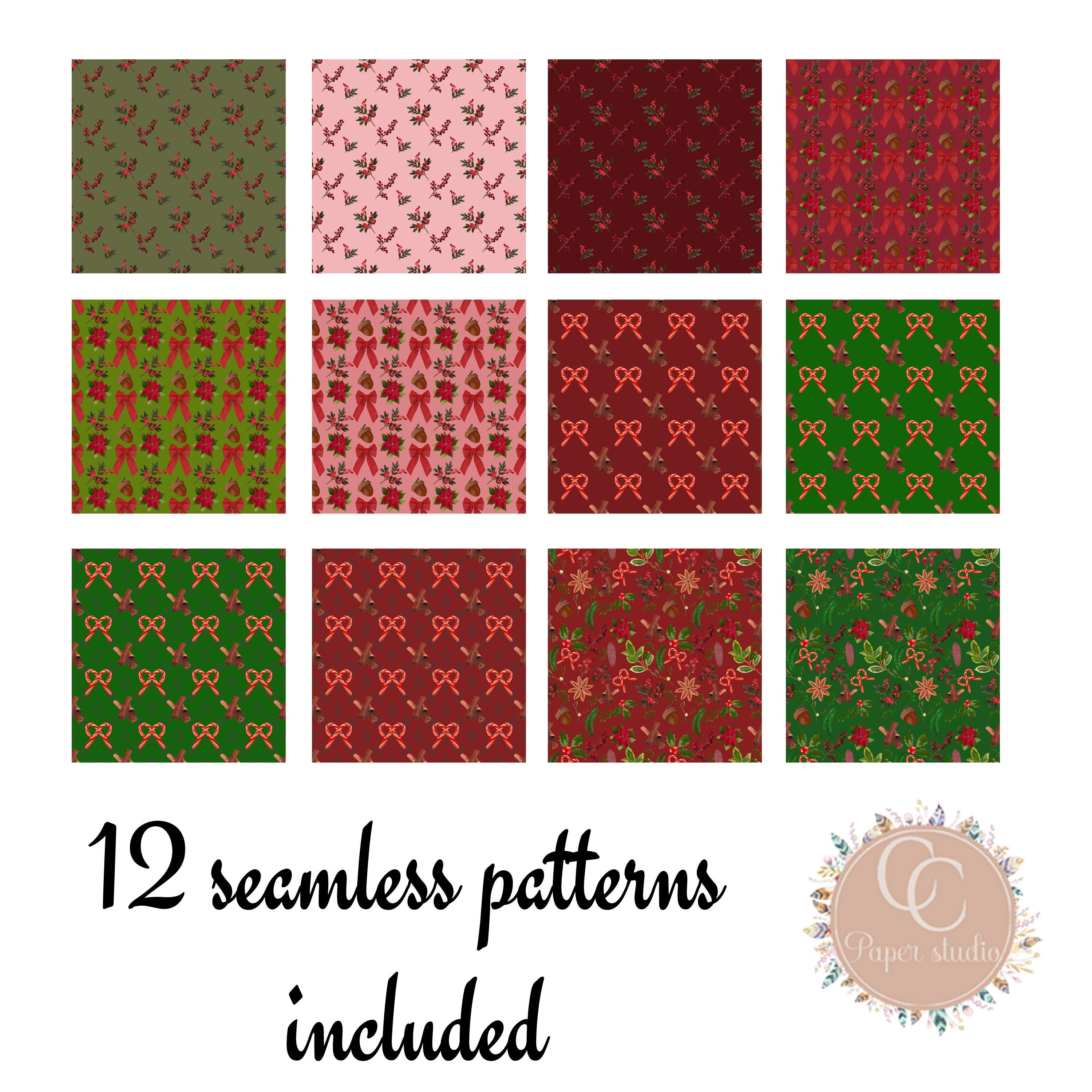 Digital Christmas Paper Pack Printable Christmas Wrapping - Etsy