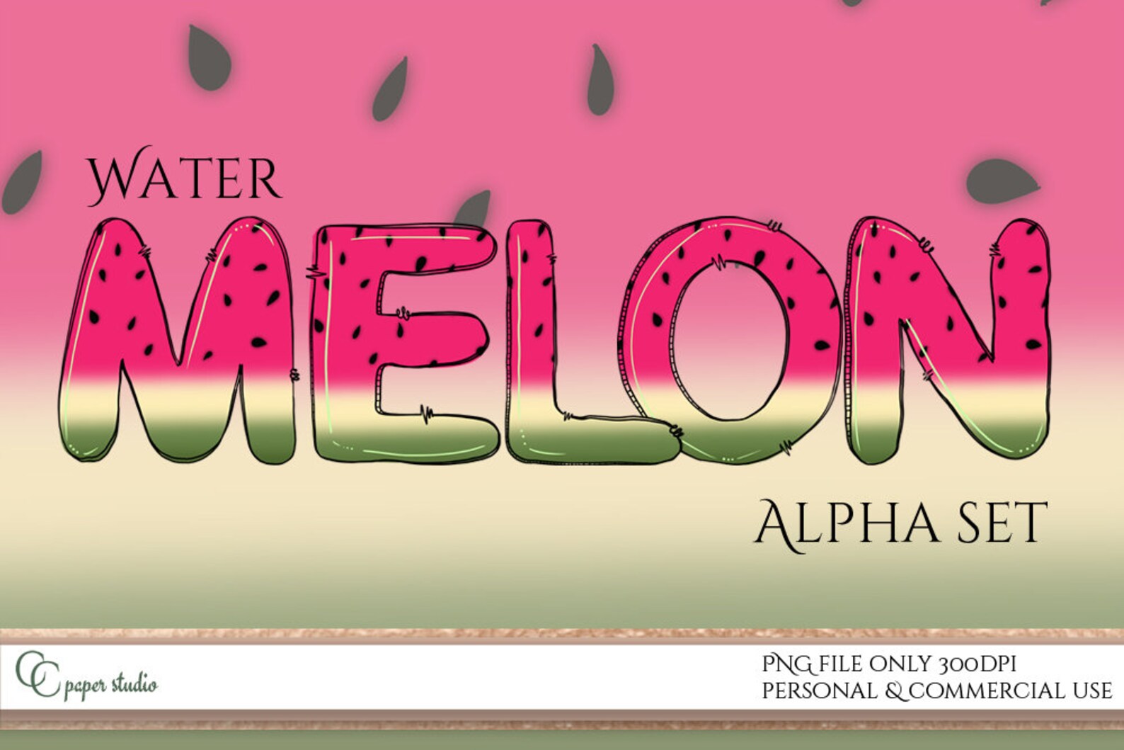 Alphabet PNG Set Watermelon Doodle Letters Sublimation - Etsy