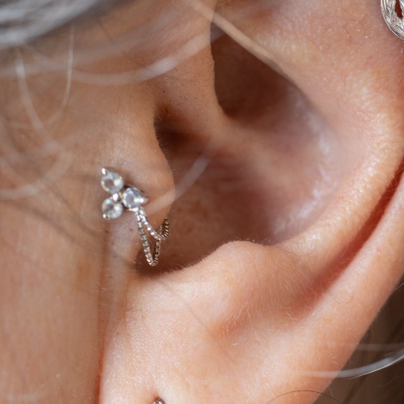 White Gold Earring Jackets - Etsy