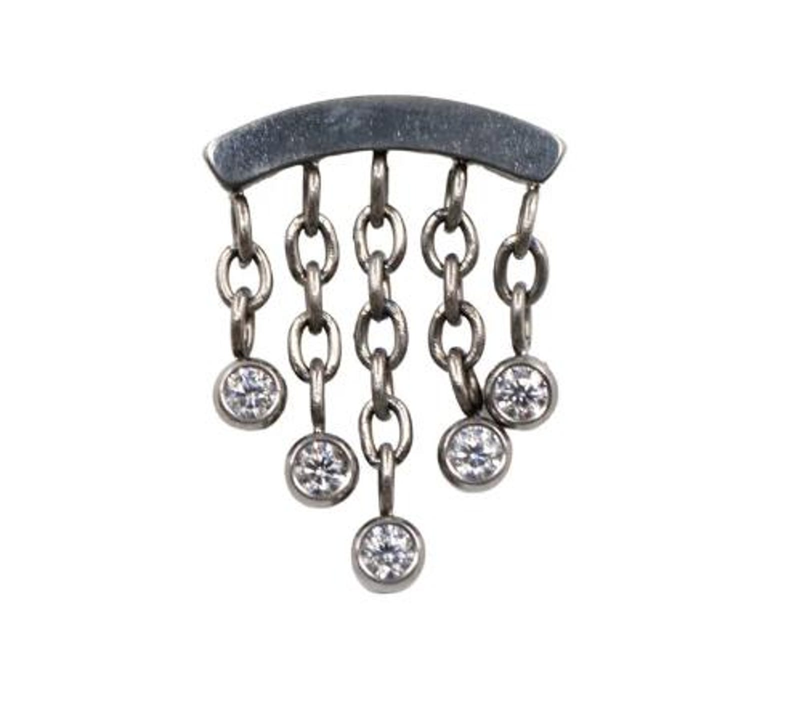 Crystal Chandelier Floating Helix Earring Top & Barbell (threadless ...