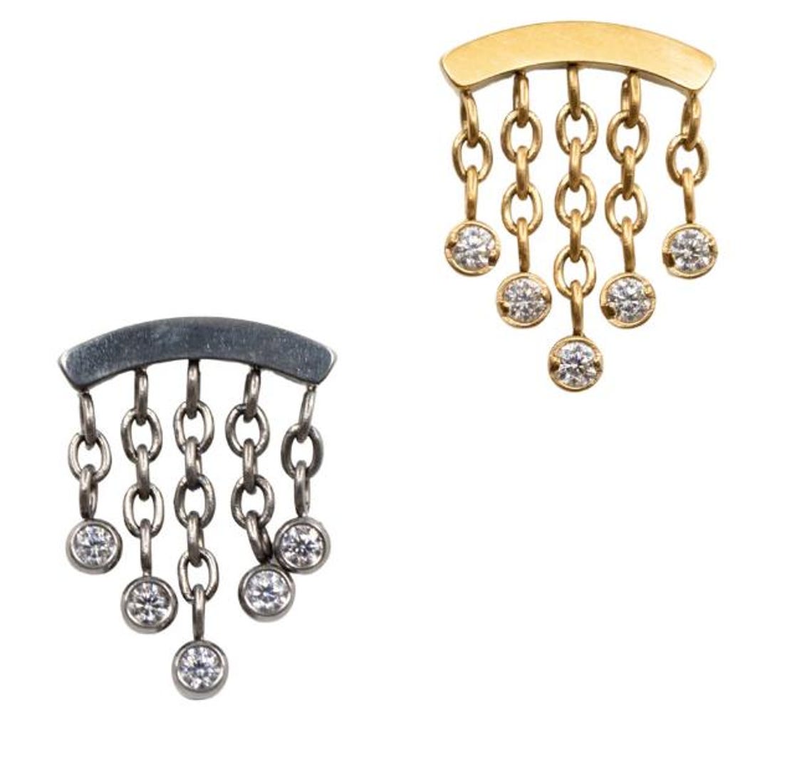 Crystal Chandelier Floating Helix Earring Top & Barbell (threadless ...