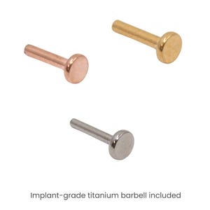 14k Triple Crystal Floating Helix Earring Gold (threadless Flat Back ...