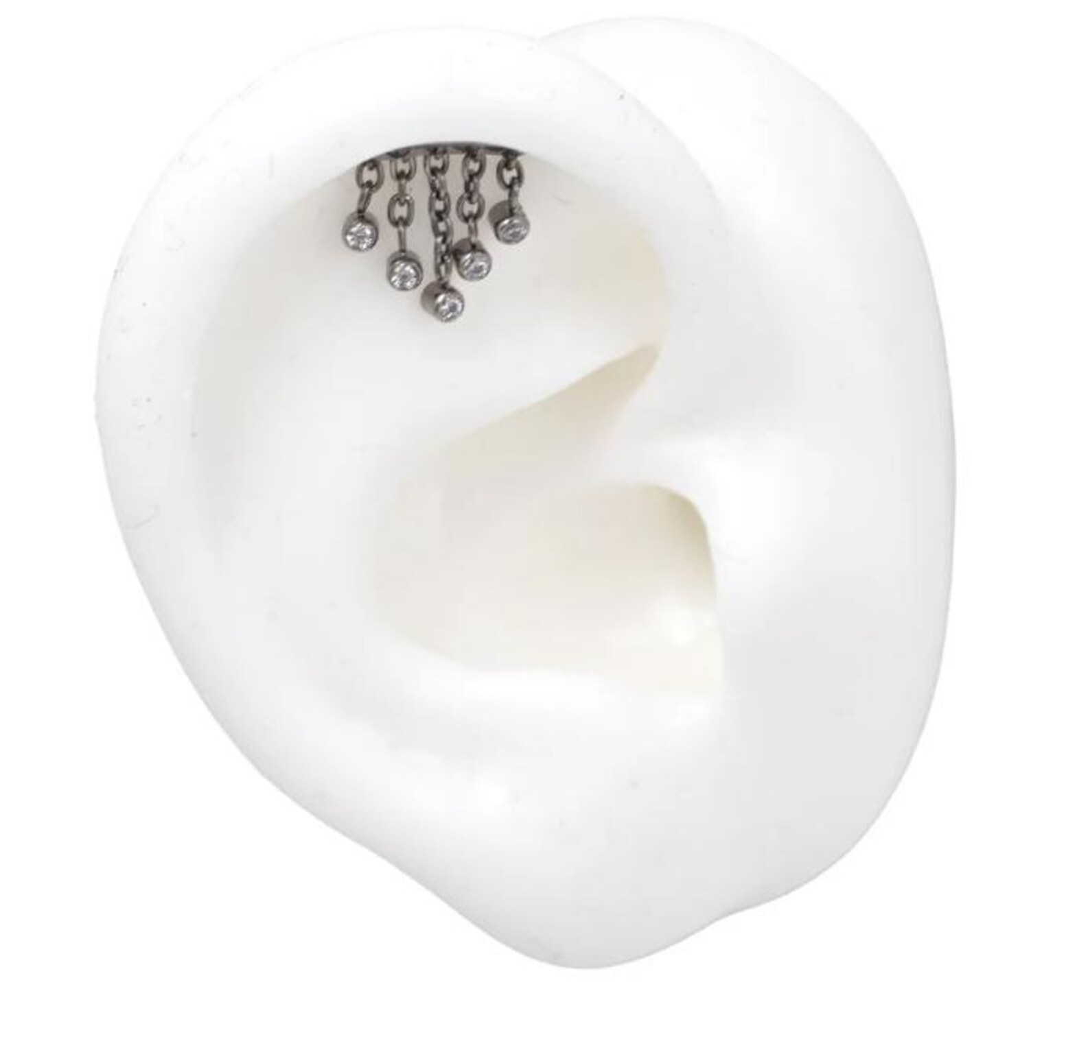Crystal Chandelier Floating Helix Earring Top & Barbell (threadless ...