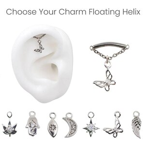 Charmed Floating Helix Top Rose Gold (earring Chain Connector, Ear ...