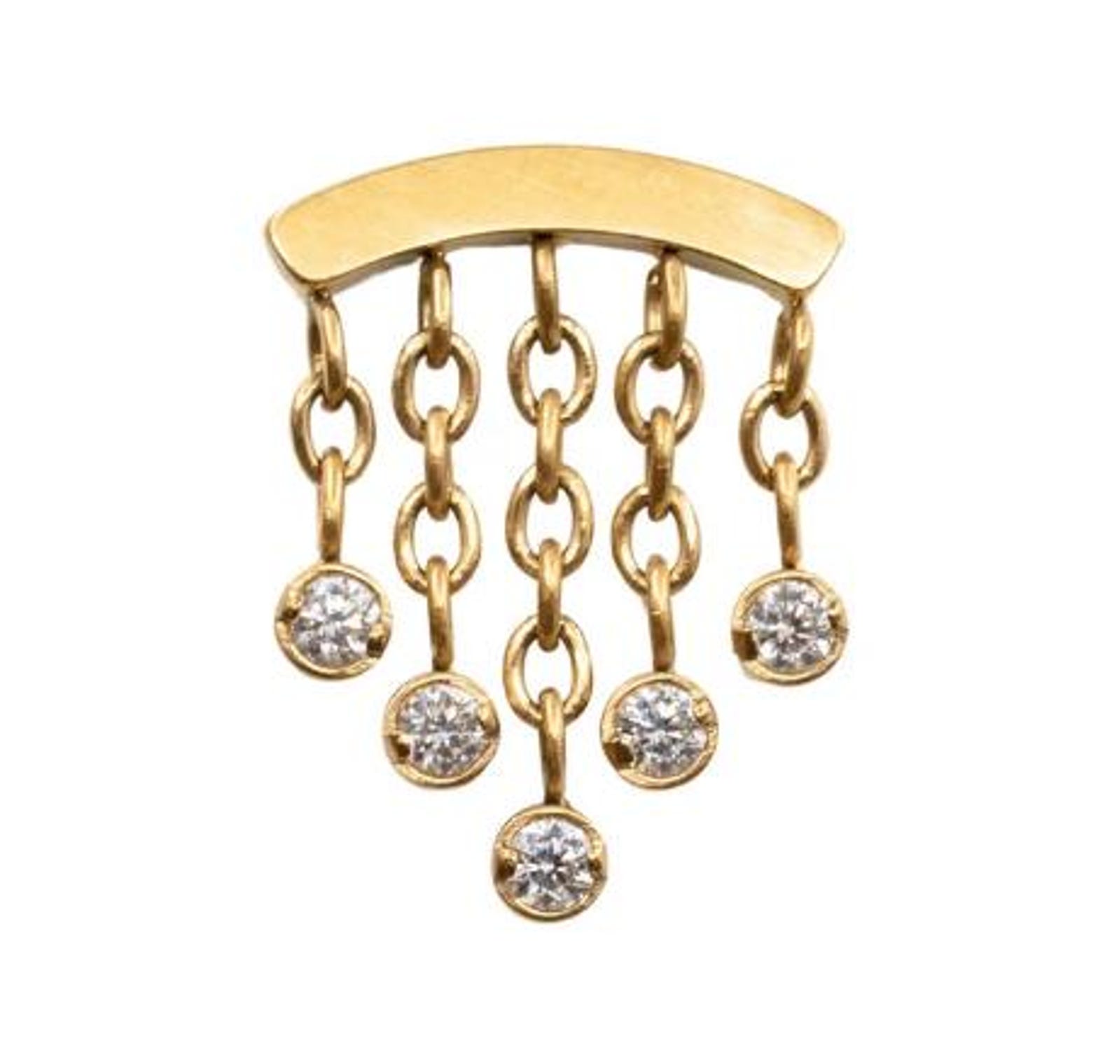 Crystal Chandelier Floating Helix Earring Top & Barbell (threadless ...