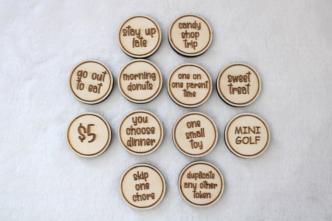 Laser-engraved Reward Tokens for Kids. - Etsy