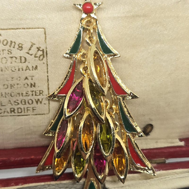 Tancer Ii Christmas Tree Brooch - Etsy Canada