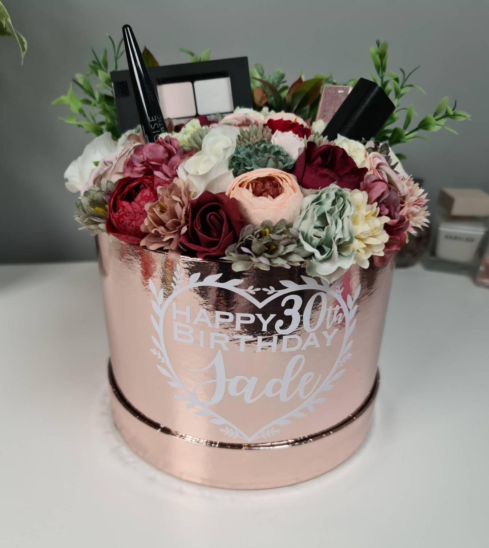 Personalised Makeup Bouquet, Floral Gift Box, Pamper Hamper - Etsy UK