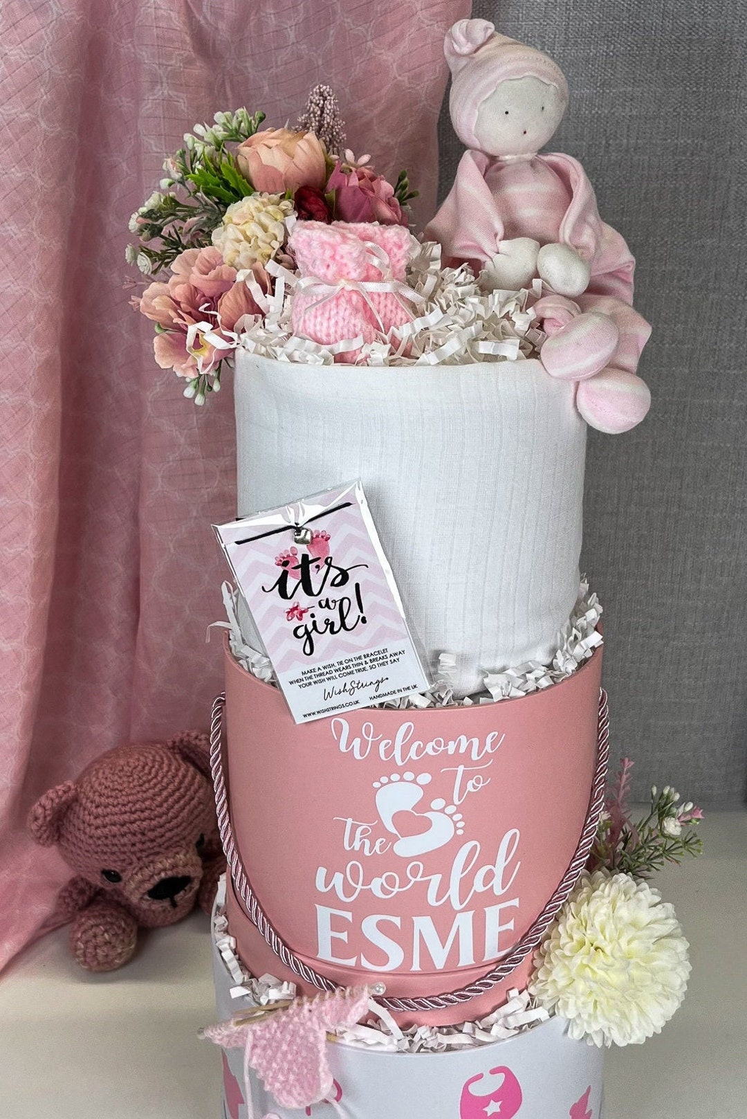 3 Tier Nappy Cake, Baby Shower Decoration, Unique Baby Gift, It's a ...