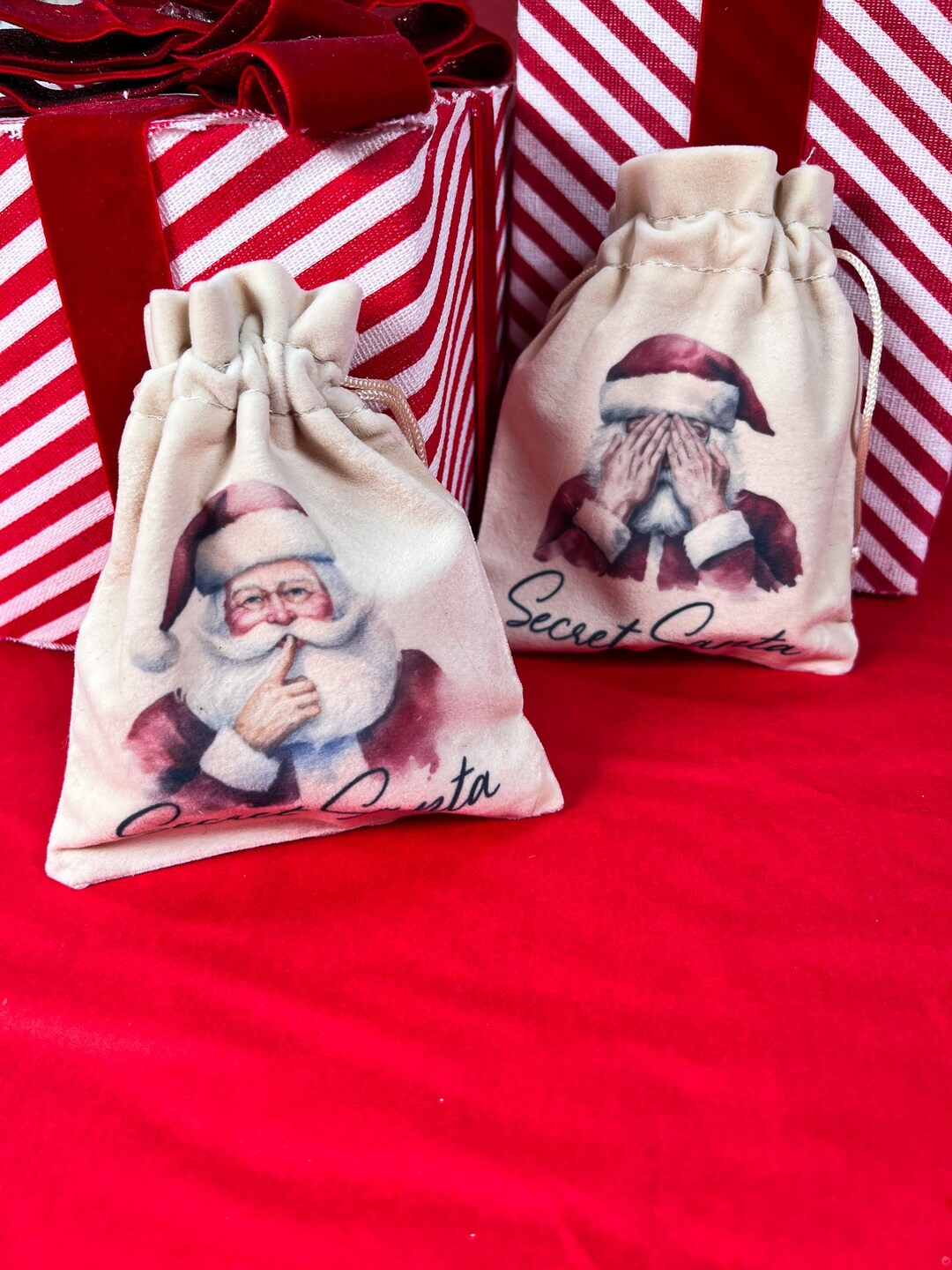 Secret Santa Gift: Handmade Christmas Velvet Pouch With Choice of Gift ...