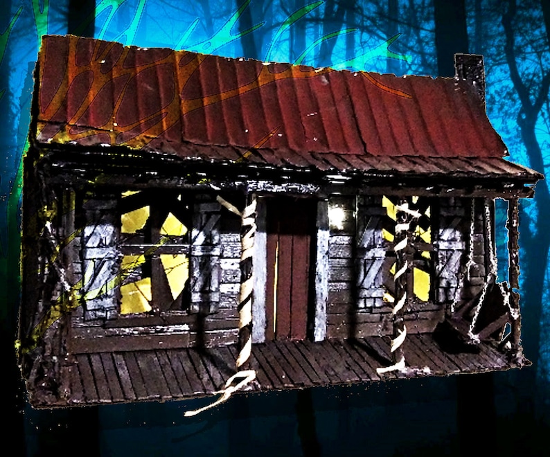 Knowby Cabin Evil Dead Ash Horror House Lighted Wall Diorama Etsy